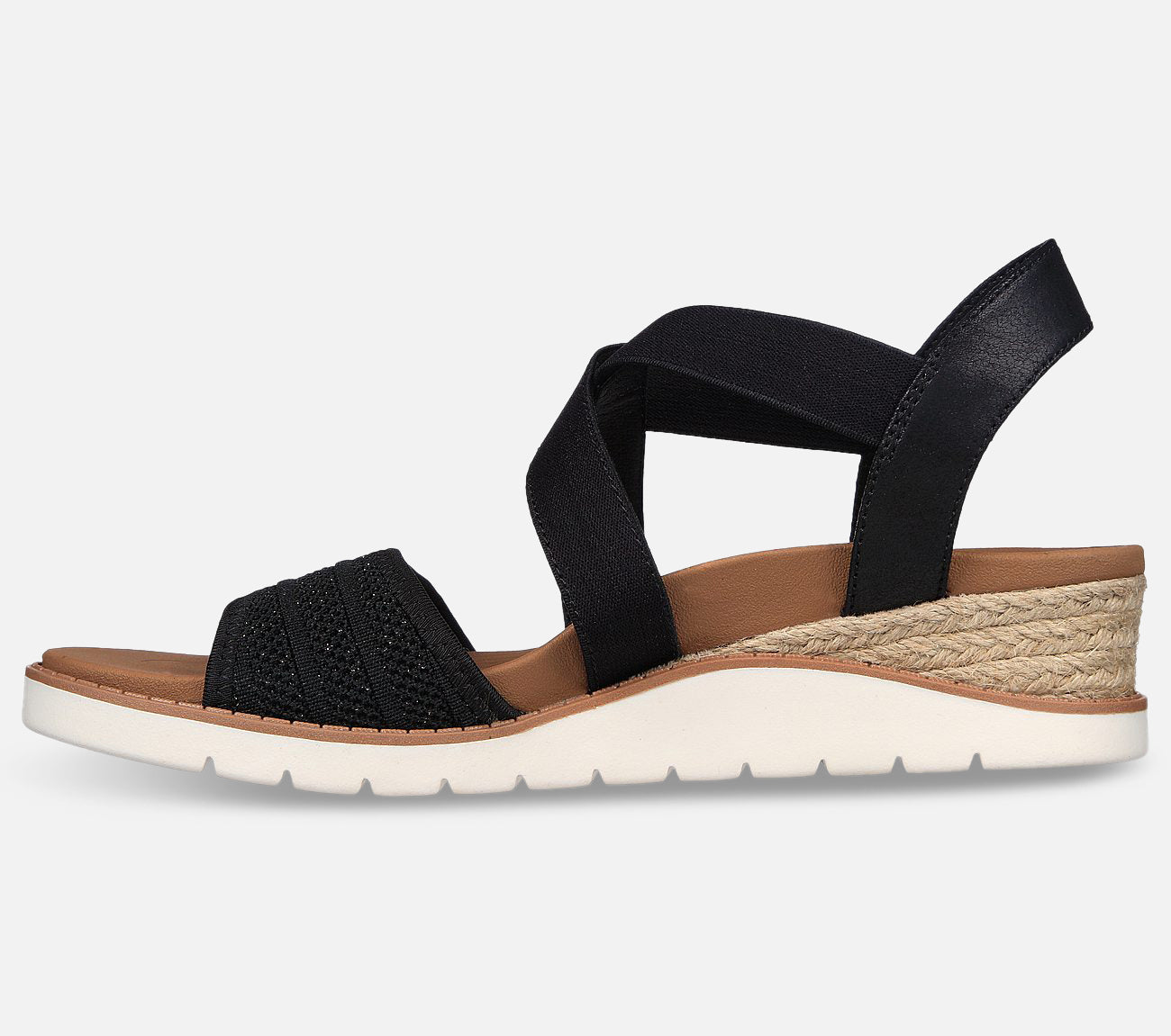 BOBS Arch Fit Beach Kiss | Svart damsandal - Köp online – Skechers.se